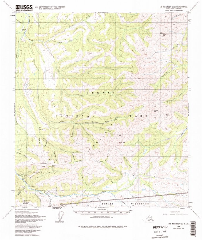 Mount Mckinley C-2, AK (1954, 63360-Scale) Map by United States ...