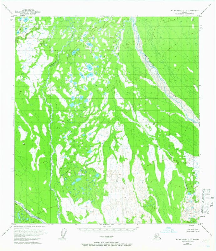 Mount Mckinley C-4, AK (1953, 63360-Scale) Map by United States ...