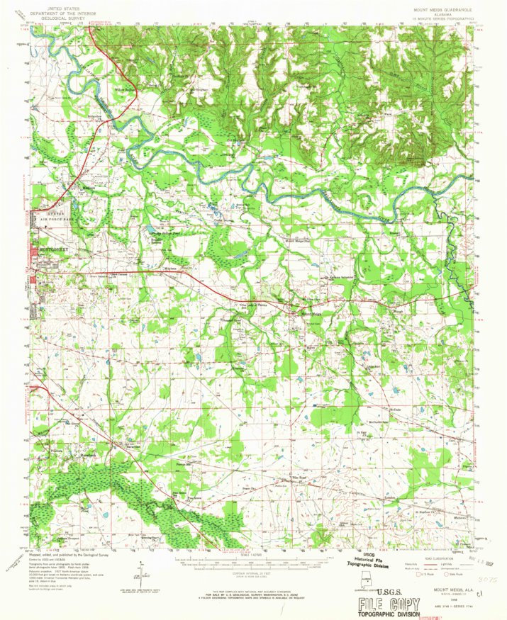 Mount Meigs, AL (1958, 62500-Scale) Map by United States Geological ...