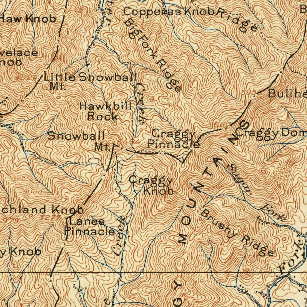 Mount Mitchell, NC-TN (1902, 125000-Scale) Map by United States ...