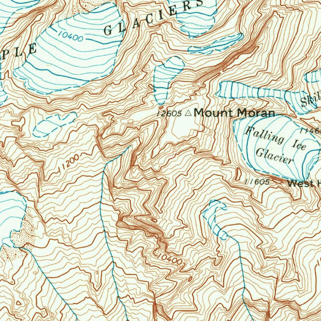 Mount Moran, WY (1968, 24000-Scale) Map by United States Geological ...