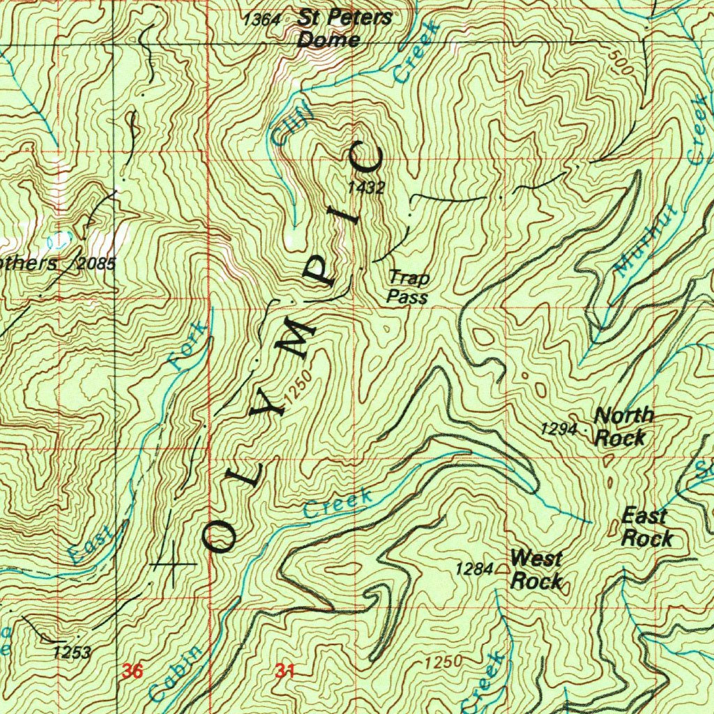 Mount Olympus, WA (1988, 100000-Scale) Map by United States Geological ...