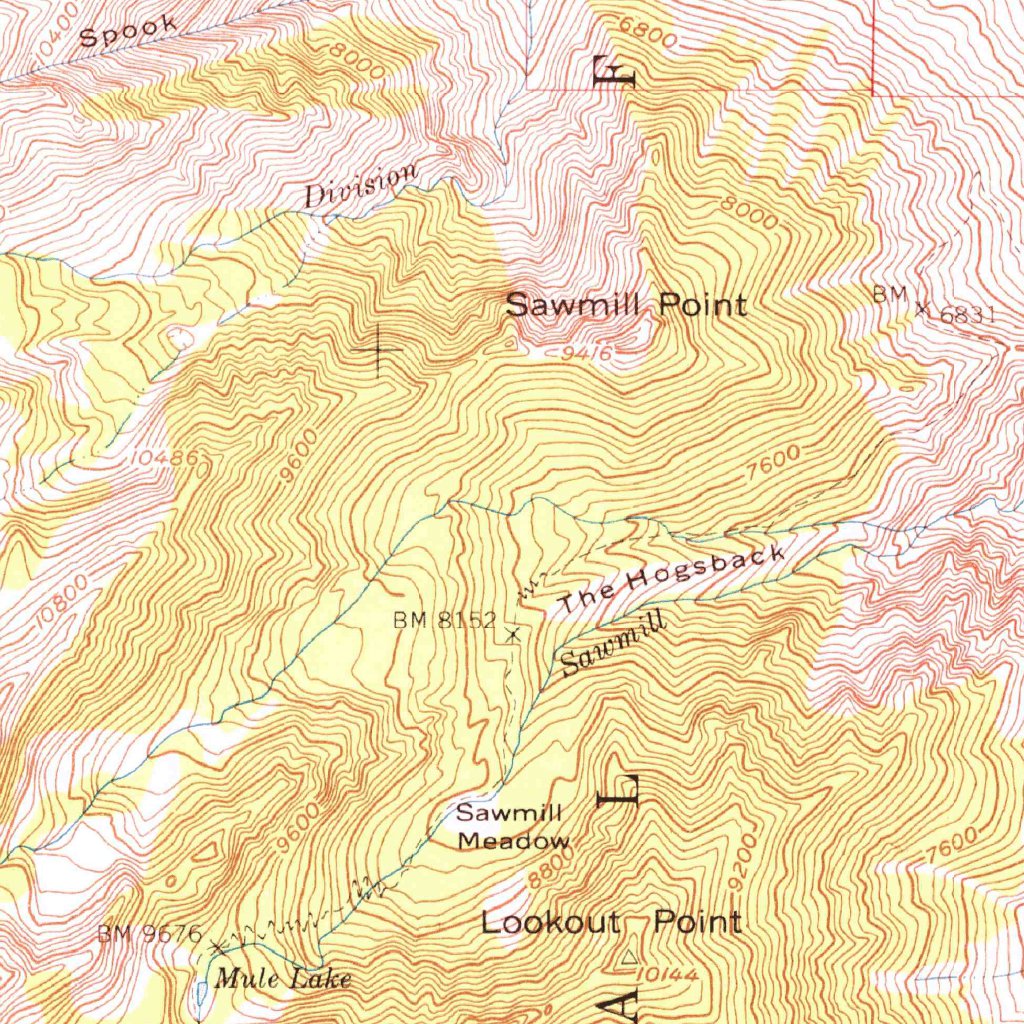 Mount Pinchot, CA (1953, 62500-Scale) Map by United States Geological ...