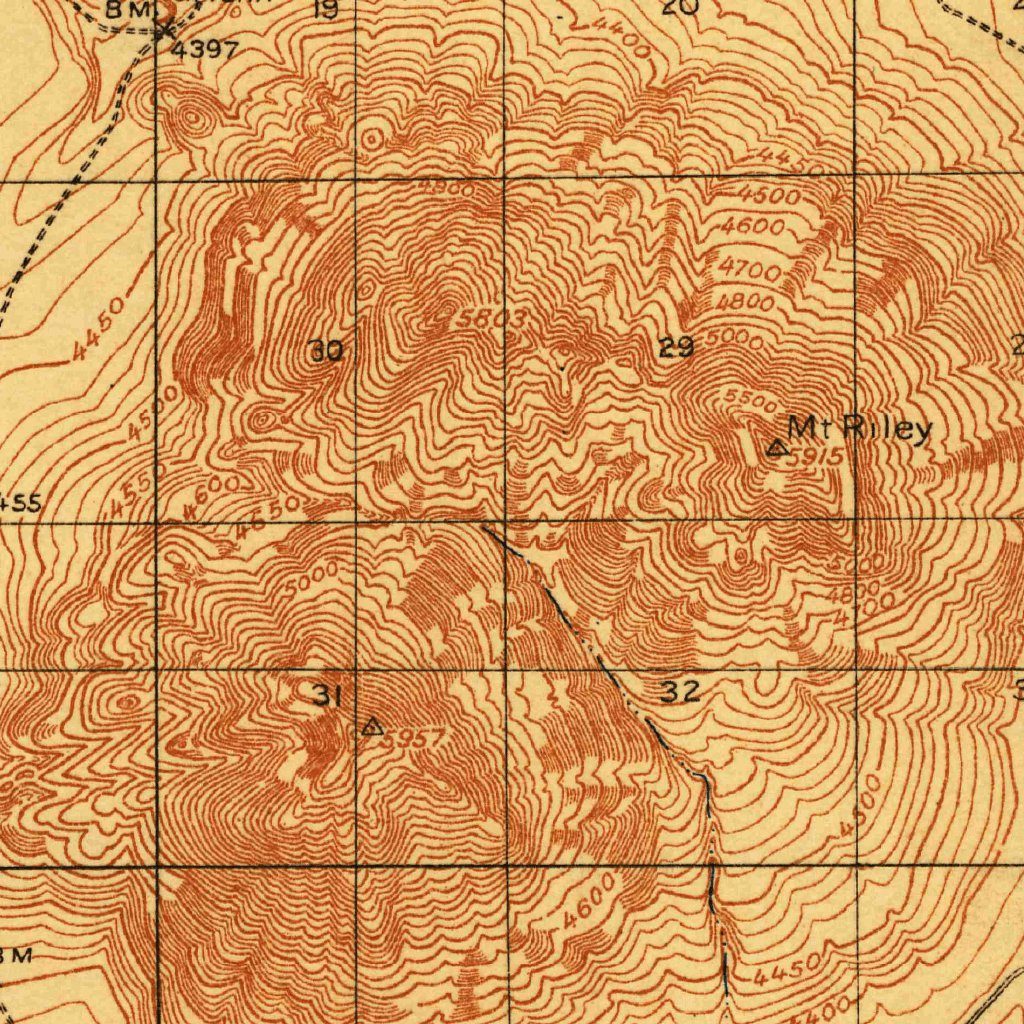 Mount Riley, NM (1918, 62500-Scale) Map by United States Geological ...
