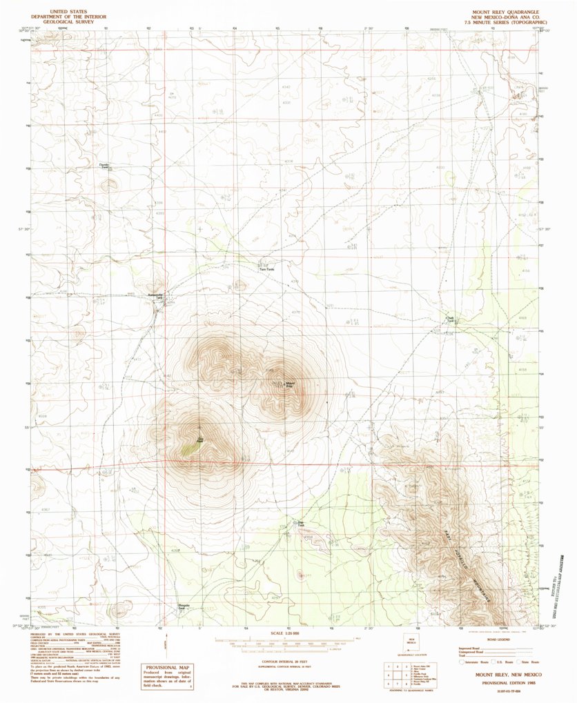 Mount Riley, NM (1985, 24000-Scale) Map by United States Geological ...