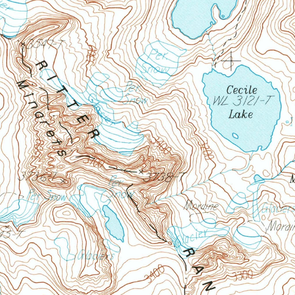 Mount Ritter, CA (1992, 24000-Scale) Map by United States Geological ...