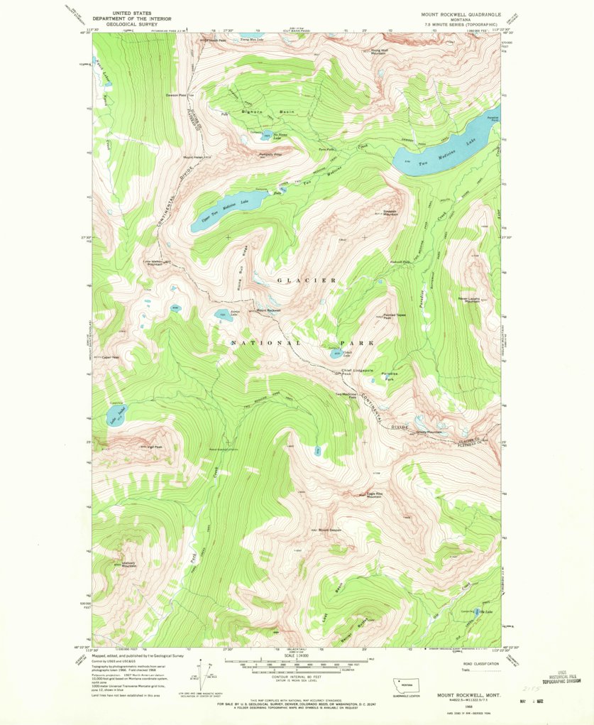 Mount Rockwell, MT (1968, 24000-Scale) Map by United States Geological ...