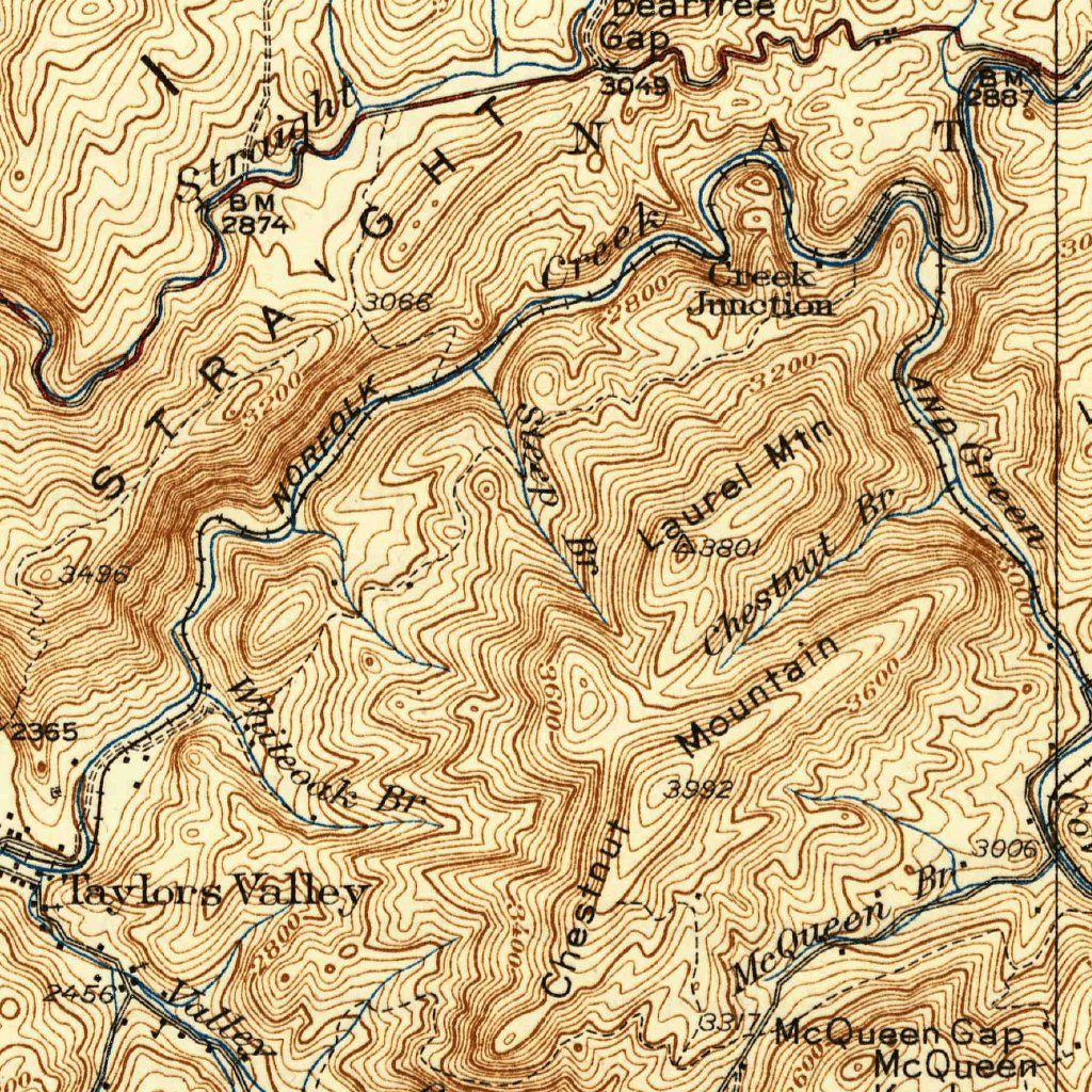 Mount Rogers, VA-NC-TN (1939, 62500-Scale) Map by United States ...