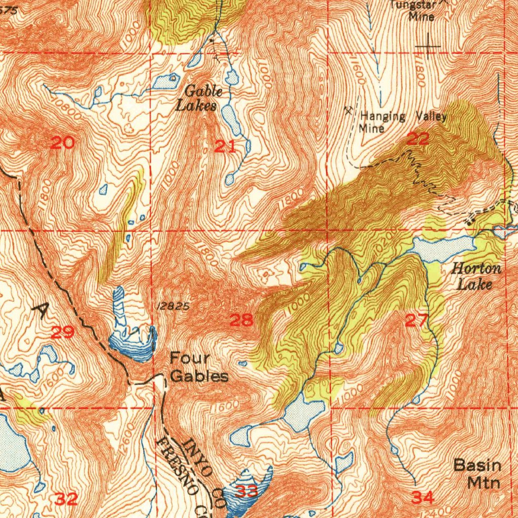 Mount Tom, CA (1951, 62500-Scale) Map by United States Geological ...
