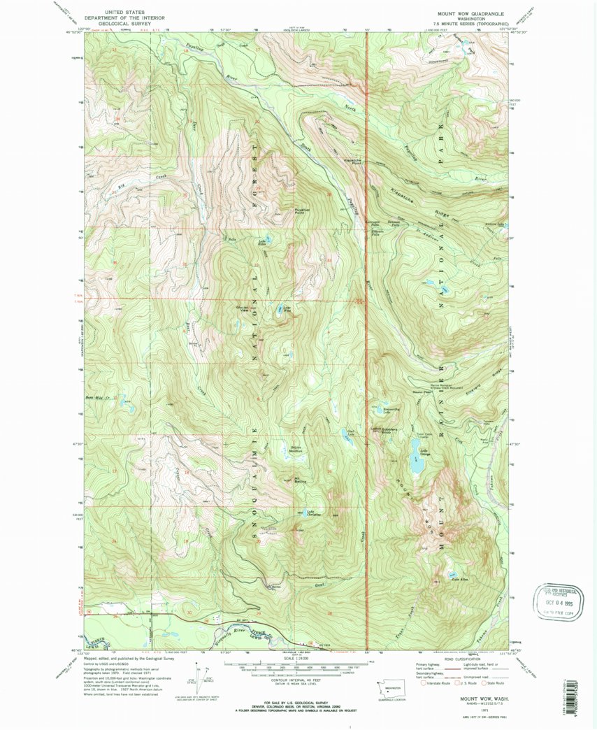 Mount Wow, WA (1971, 24000-Scale) Map by United States Geological ...