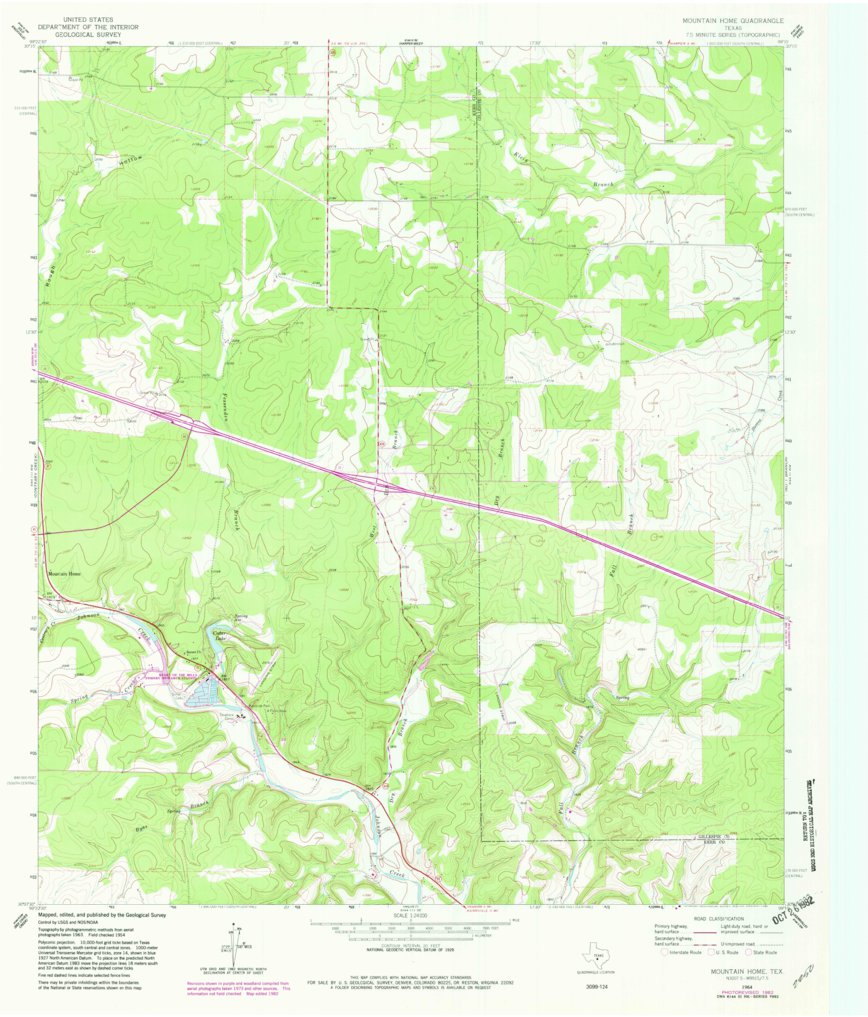 Mountain Home, TX (1964, 24000-Scale) Map by United States Geological ...