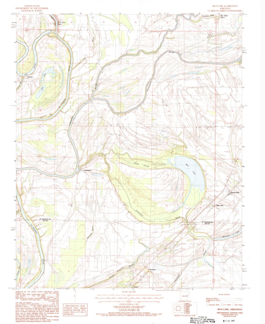 Mud Lake, AR (1984, 24000-Scale) Map by United States Geological Survey ...