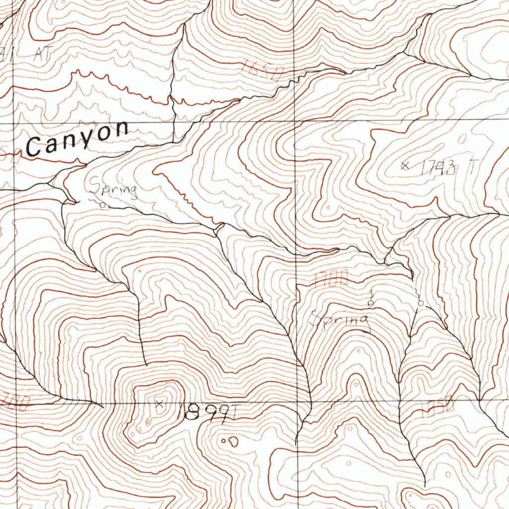 Mud Spring Canyon, NV (1982, 24000-Scale) Map by United States ...