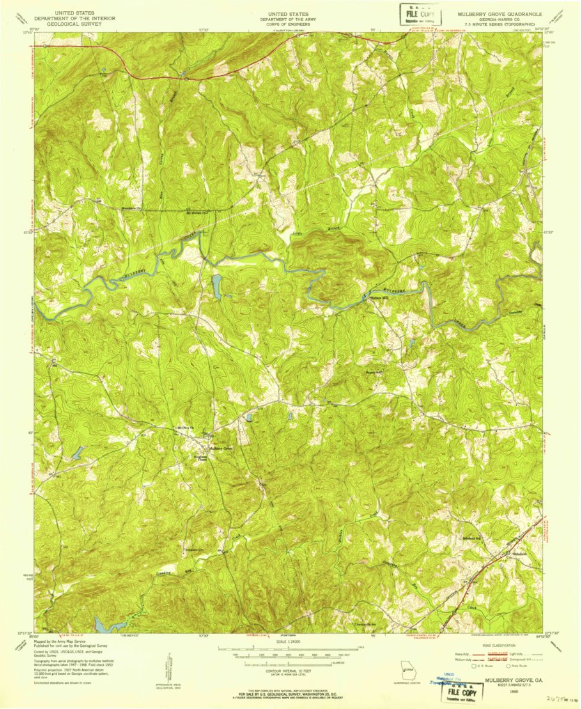 Mulberry Grove, GA (1950, 24000-Scale) Map by United States Geological ...