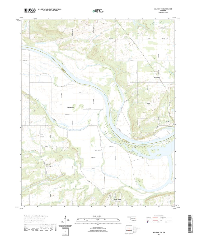 Muldrow SW, OK (2022, 24000-Scale) Map by United States Geological ...
