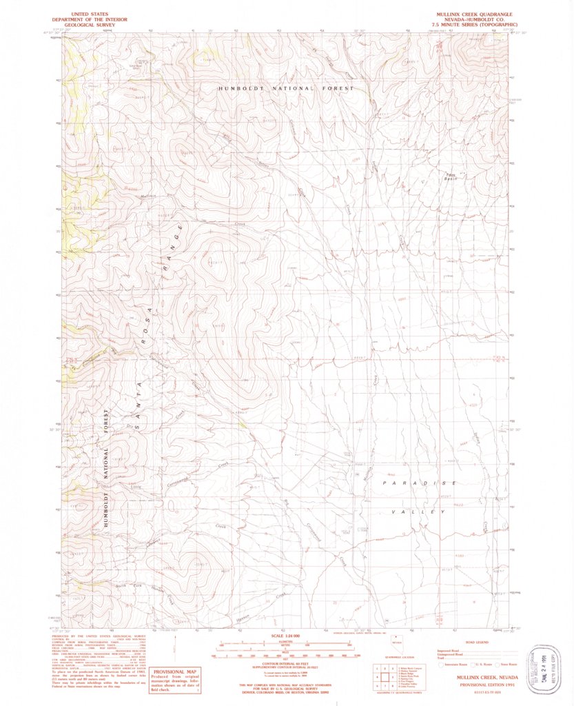 Mullinix Creek, NV (1991, 24000-Scale) Map by United States Geological ...