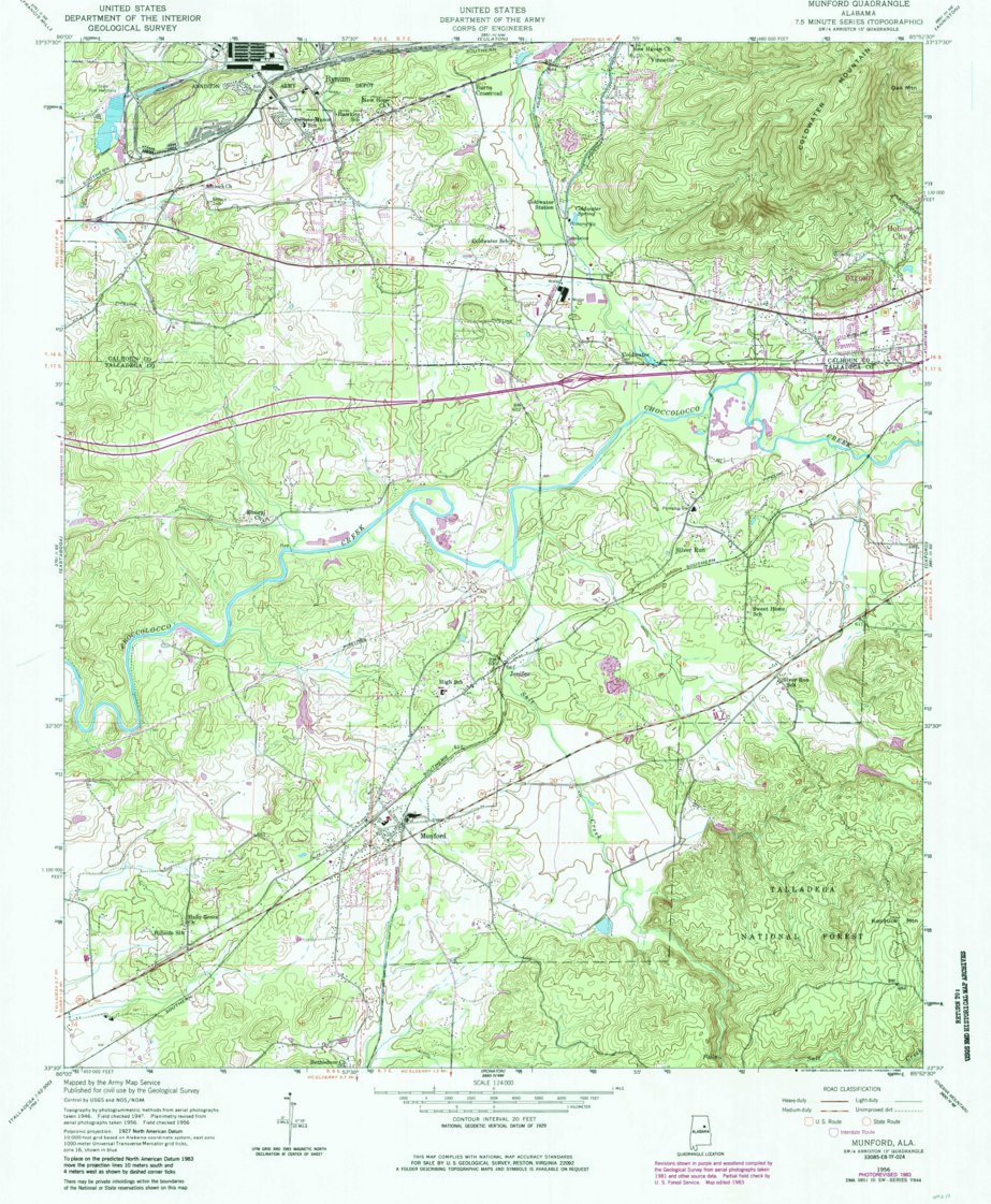Munford, AL (1956, 24000-Scale) Map by United States Geological Survey ...