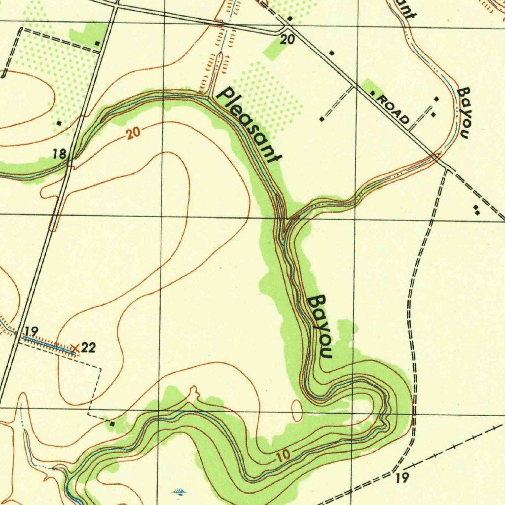Mustang Bayou, TX (1943, 31680-Scale) Map by United States Geological ...