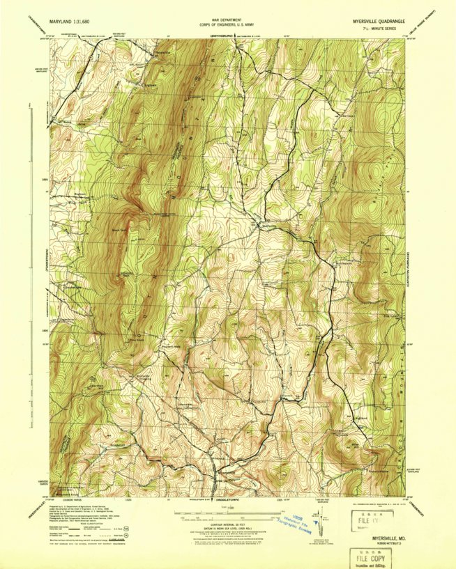 Myersville, MD (1944, 31680-Scale) Map by United States Geological ...