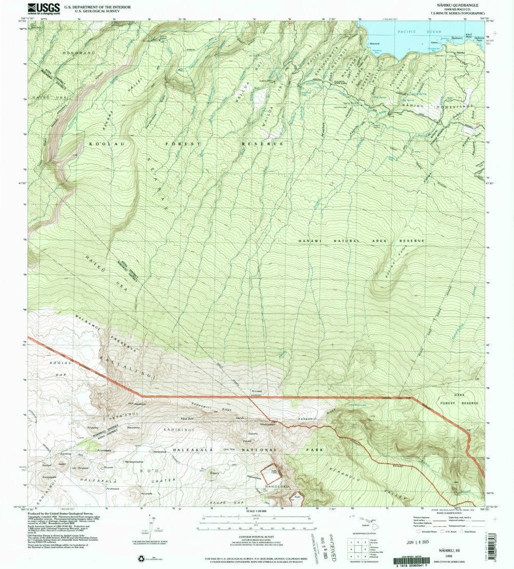 Nahiku, HI (1992, 24000-Scale) Map by United States Geological Survey ...