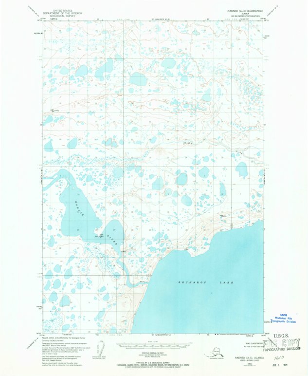 Naknek A-3, AK (1951, 63360-Scale) Map by United States Geological ...