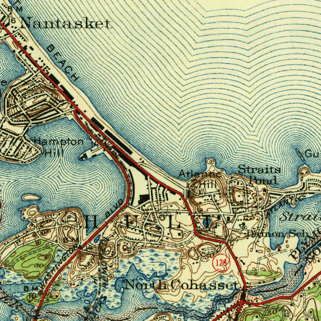 Nantasket Beach, MA (1941, 31680-Scale) Map by United States Geological ...