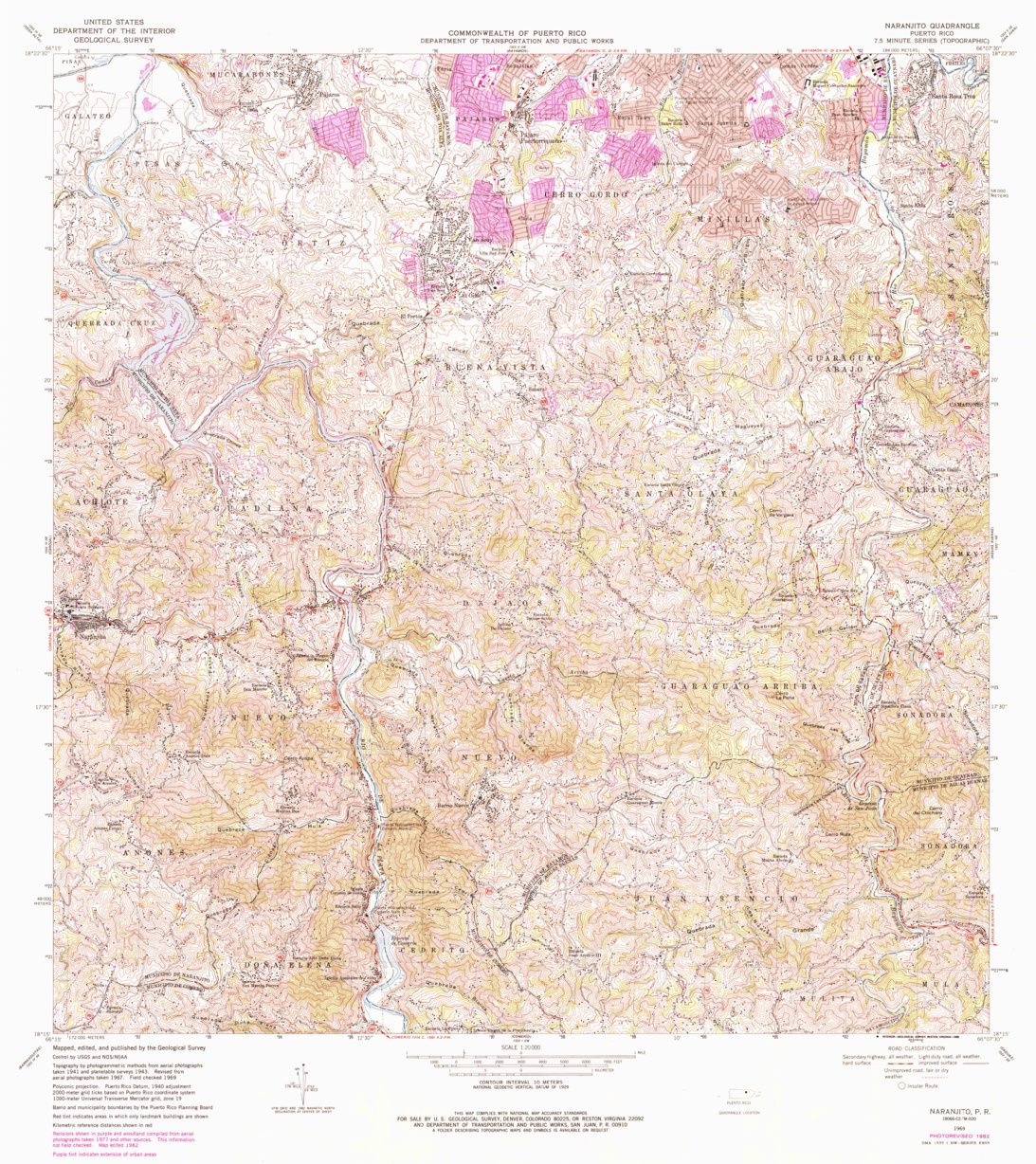 Naranjito, PR (1969, 20000-Scale) Map by United States Geological ...