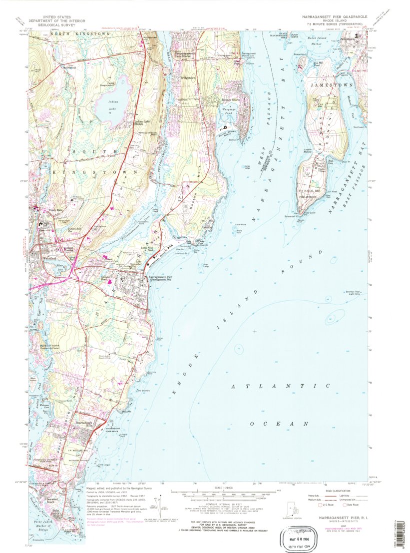 Narragansett Pier, RI (1957, 24000-Scale) Map by United States ...