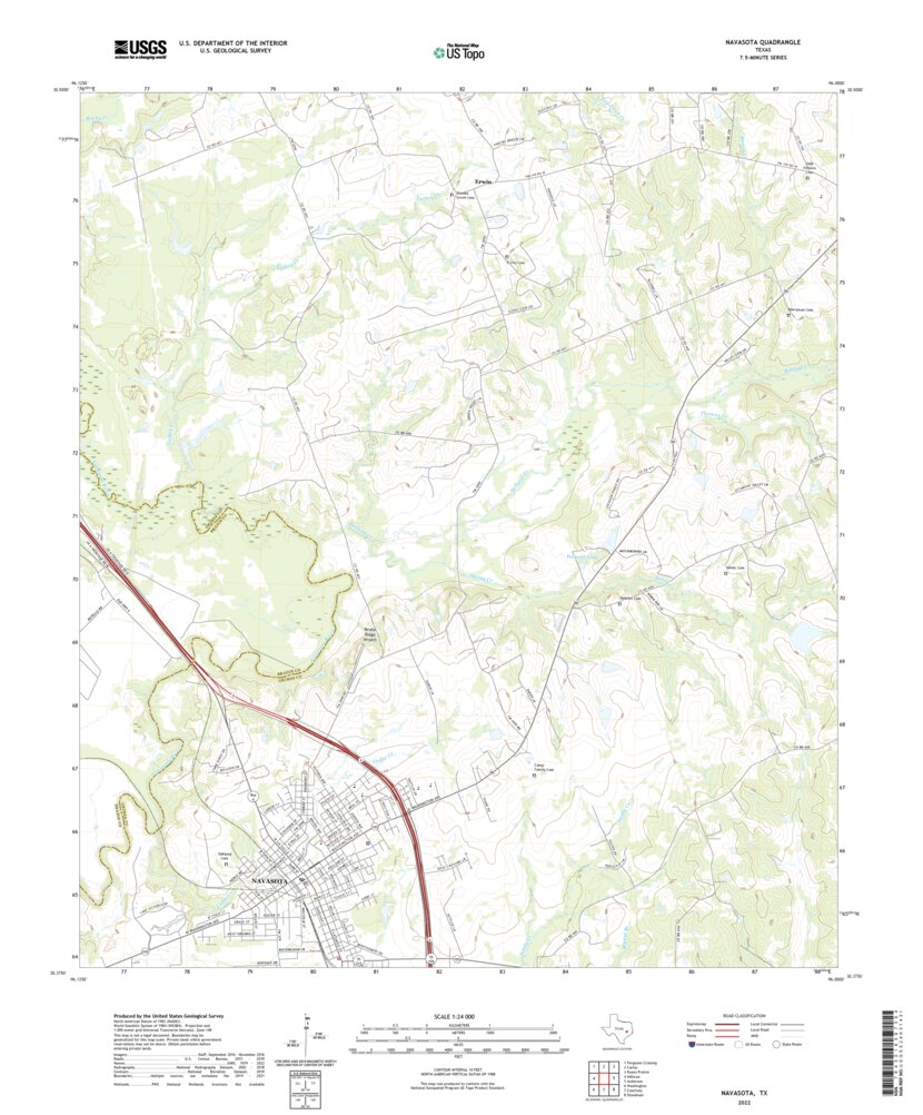 Navasota, TX (2022, 24000-Scale) Map by United States Geological Survey ...