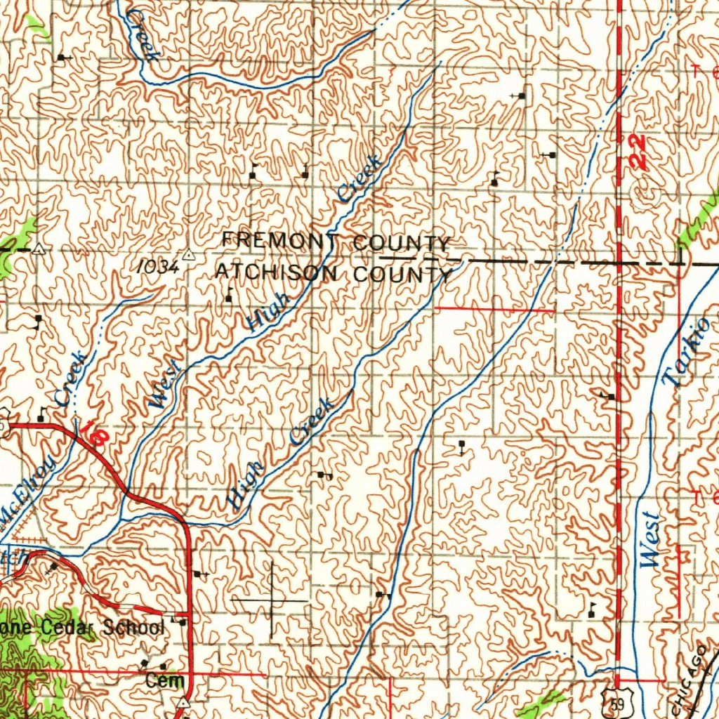 Nebraska City, NE-MO-IA-KS (1958, 250000-Scale) Map by United States ...