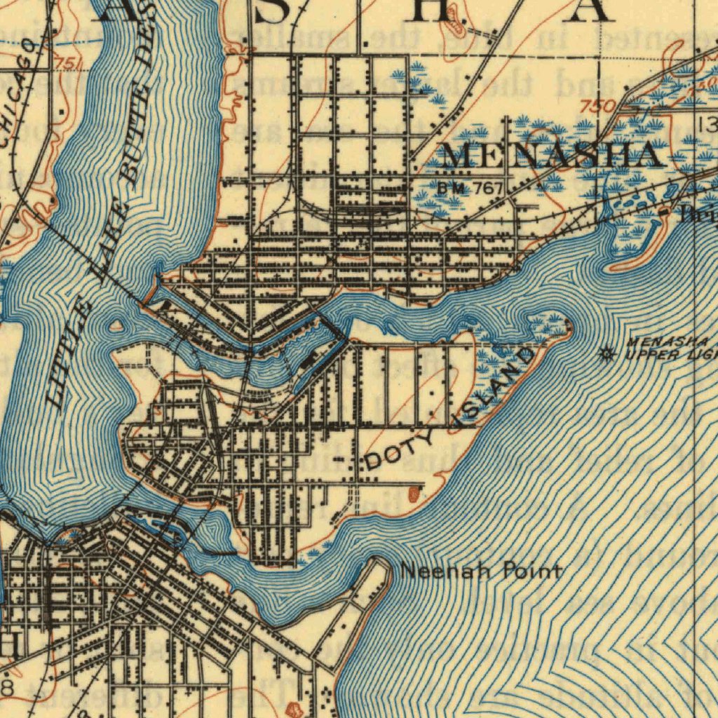 Neenah, WI (1911, 62500-Scale) Map by United States Geological Survey ...