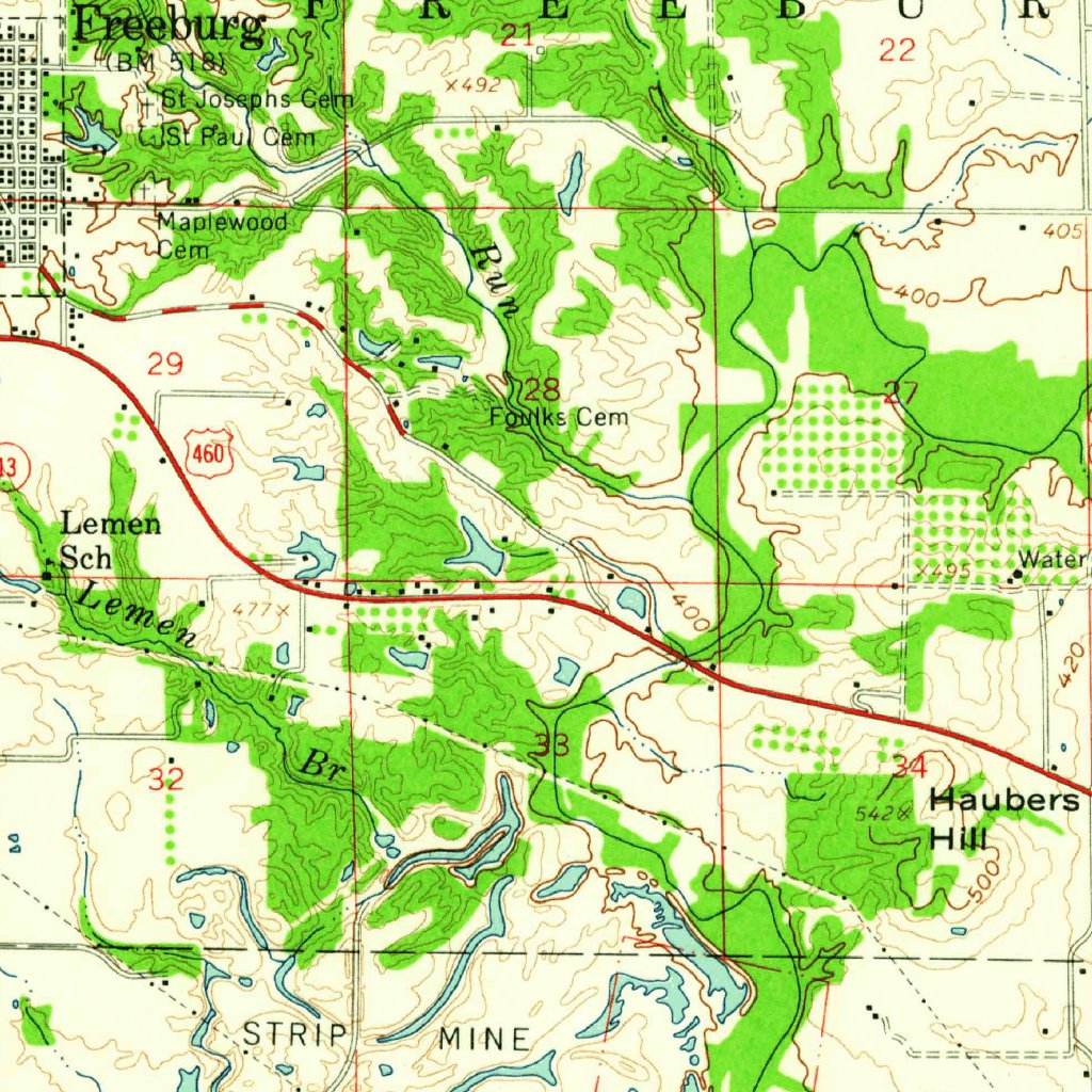 New Athens, IL (1954, 62500-Scale) Map by United States Geological ...