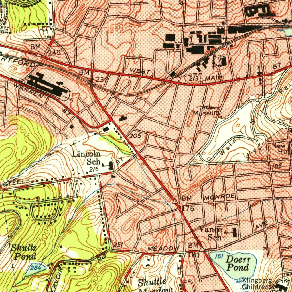 New Britain, CT (1953, 31680-Scale) Map by United States Geological ...