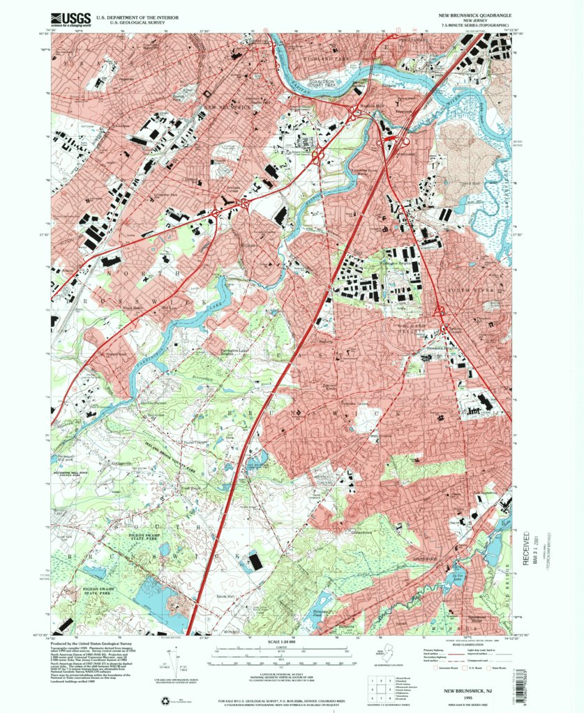 New Brunswick, NJ (1995, 24000-Scale) Map by United States Geological ...