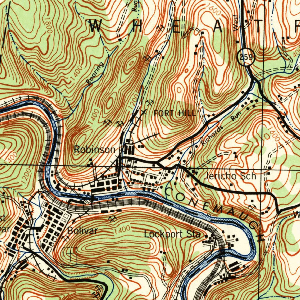 New Florence, PA (1944, 62500-Scale) Map by United States Geological ...