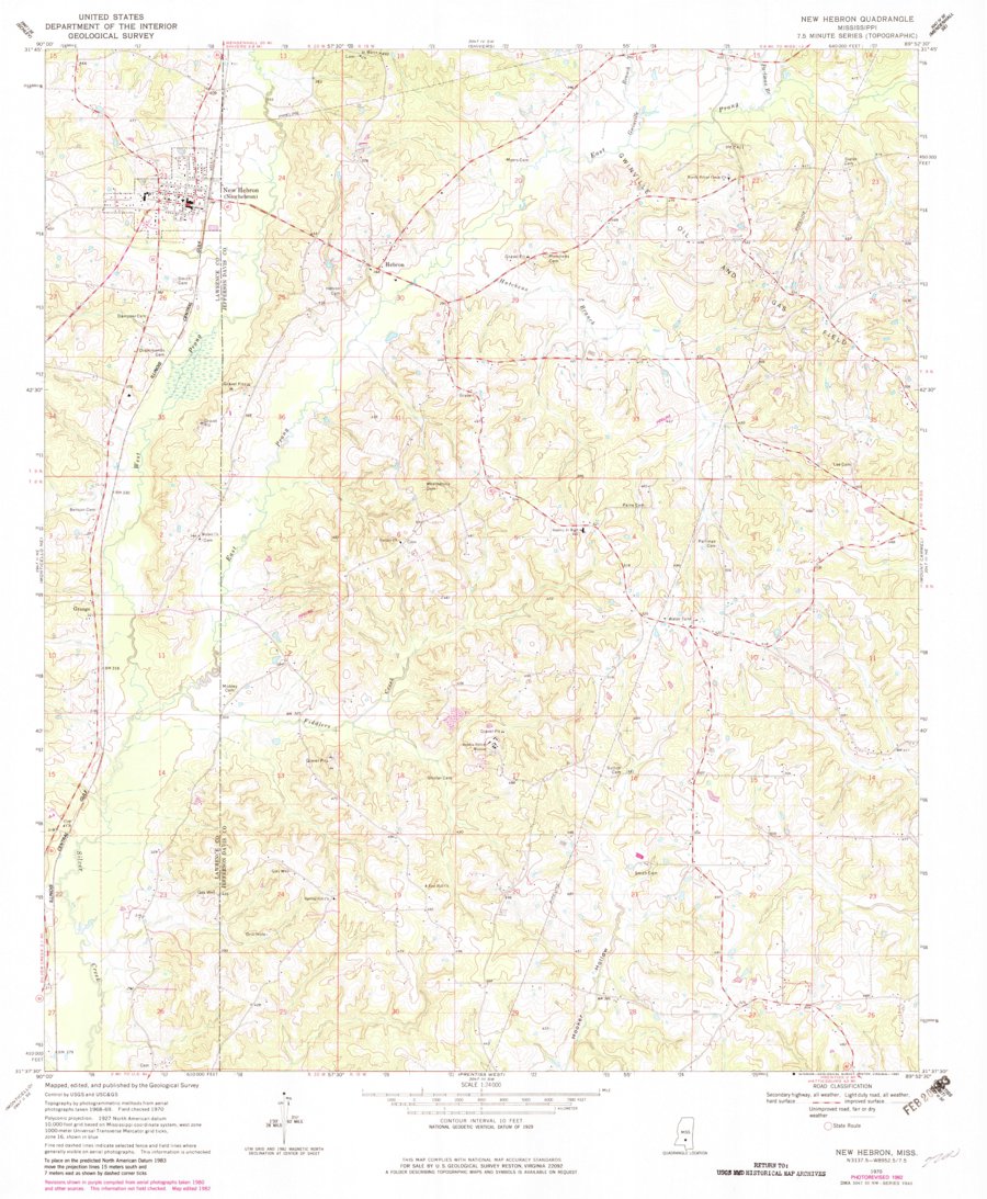 New Hebron, MS (1970, 24000-Scale) Map by United States Geological ...