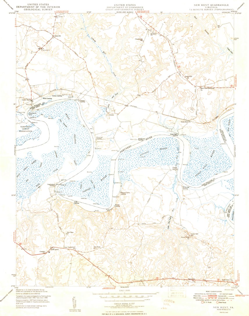New Kent, VA (1949, 24000-Scale) Map by United States Geological Survey ...