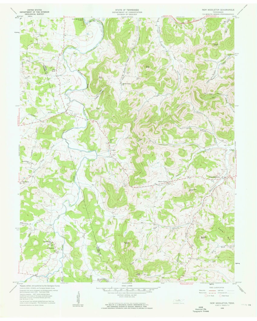 New Middleton, TN (1958, 24000-Scale) Map by United States Geological ...