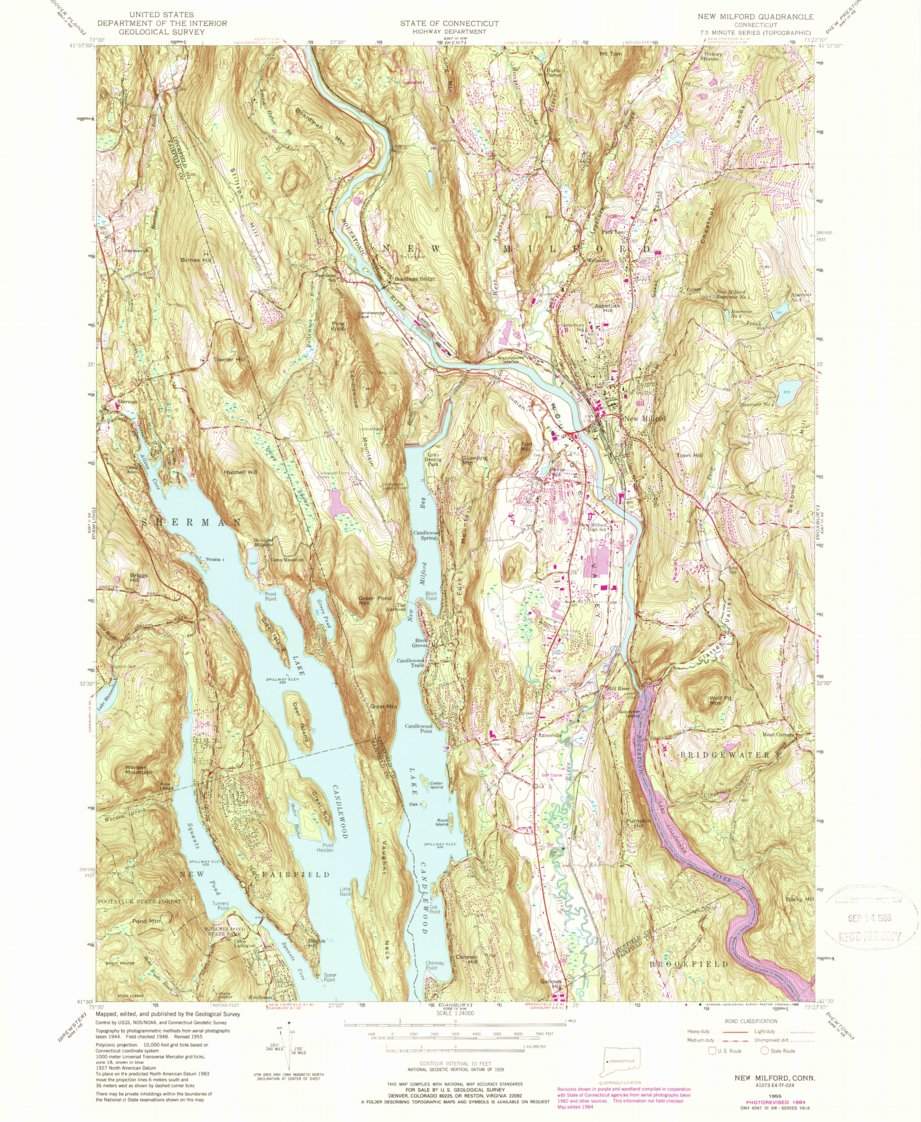 New Milford, CT (1955, 24000-Scale) Map by United States Geological ...