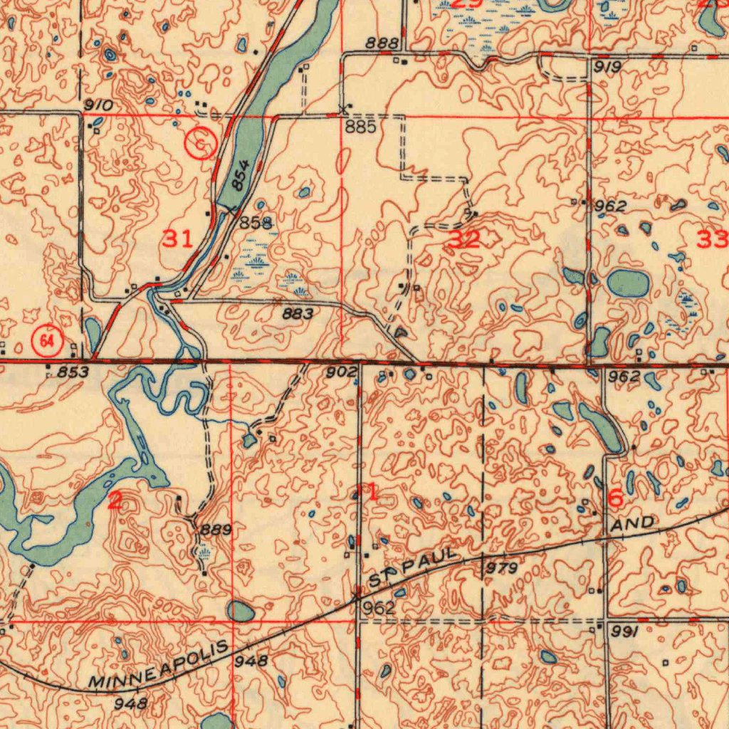 New Richmond, WI-MN (1949, 62500-Scale) Map by United States Geological ...