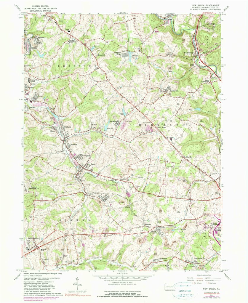 New Salem, PA (1964, 24000-Scale) Map by United States Geological ...