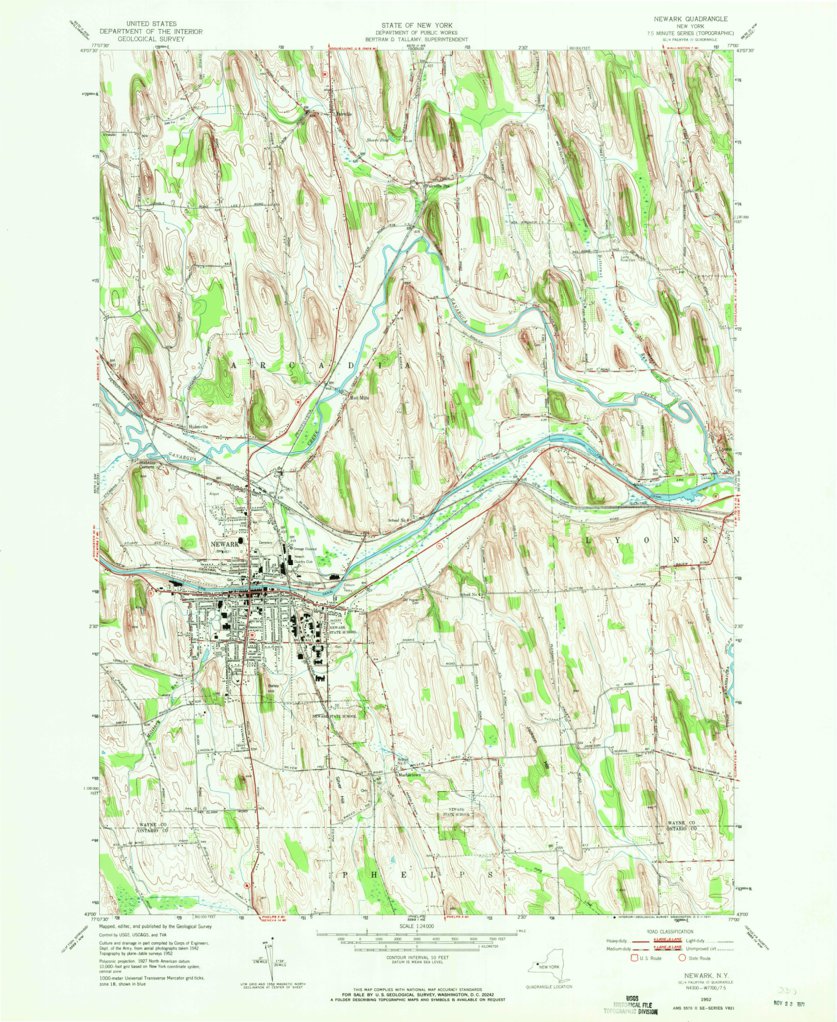 Newark, NY (1952, 24000-Scale) Map by United States Geological Survey ...