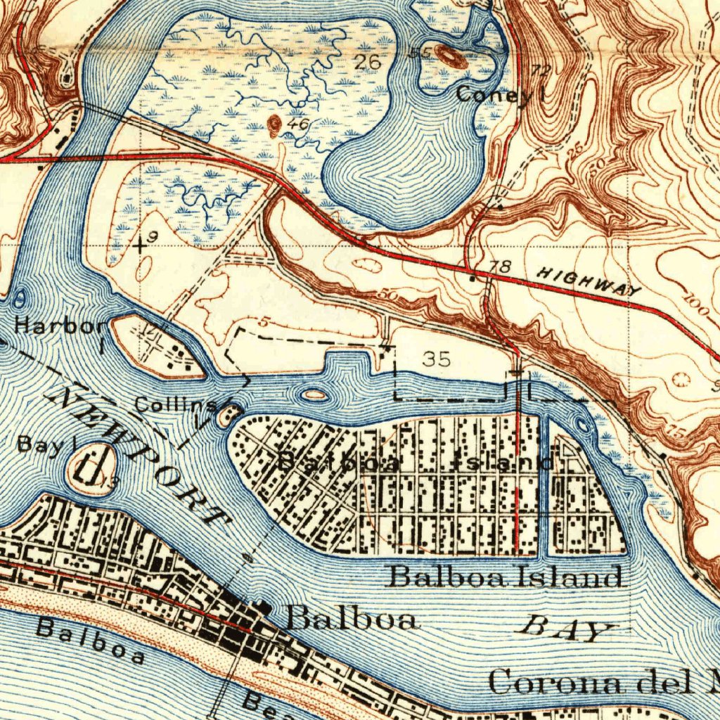 Newport Beach, CA (1935, 31680-Scale) Map by United States Geological ...
