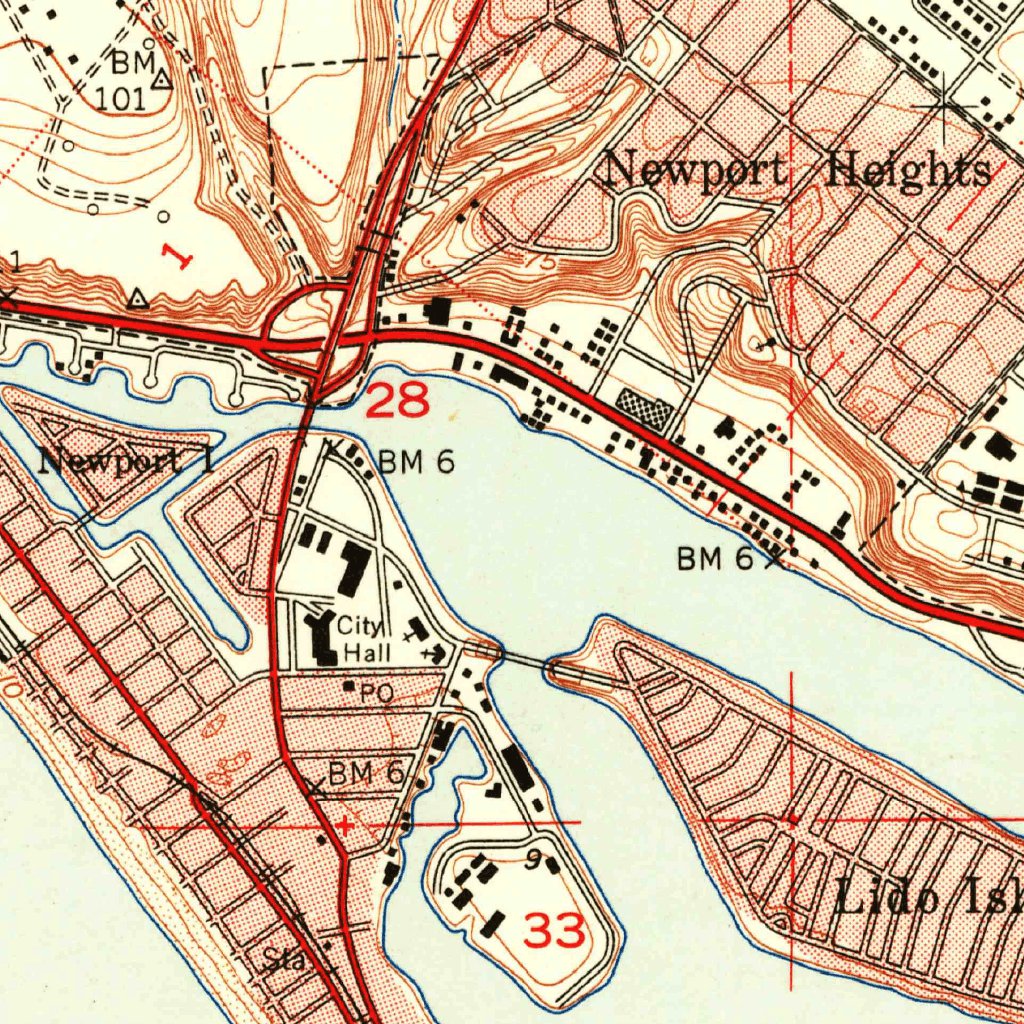 Newport Beach, CA (1951, 24000-Scale) Map by United States Geological ...