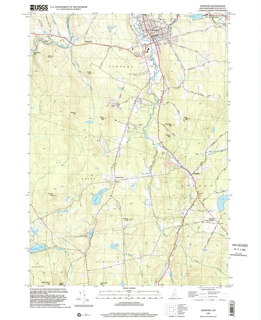 Newport, NH (1998, 24000-Scale) Map by United States Geological Survey ...