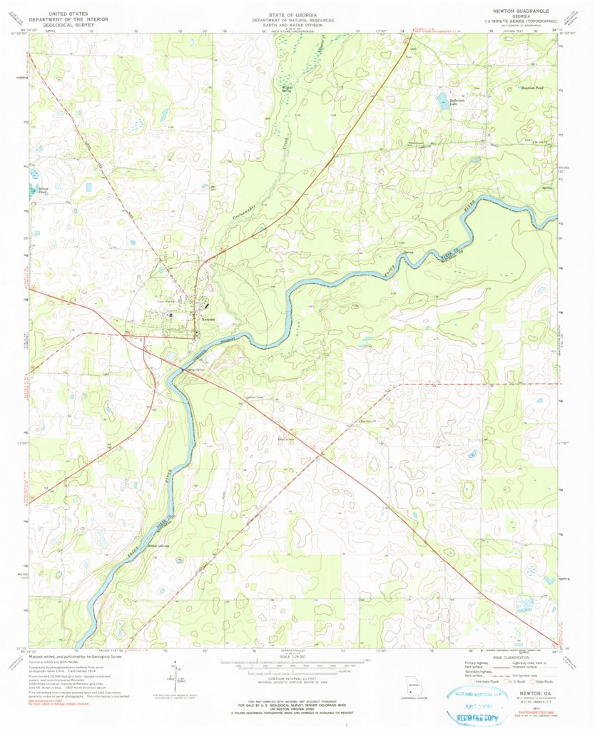 Newton, GA (1974, 24000-Scale) Map by United States Geological Survey ...
