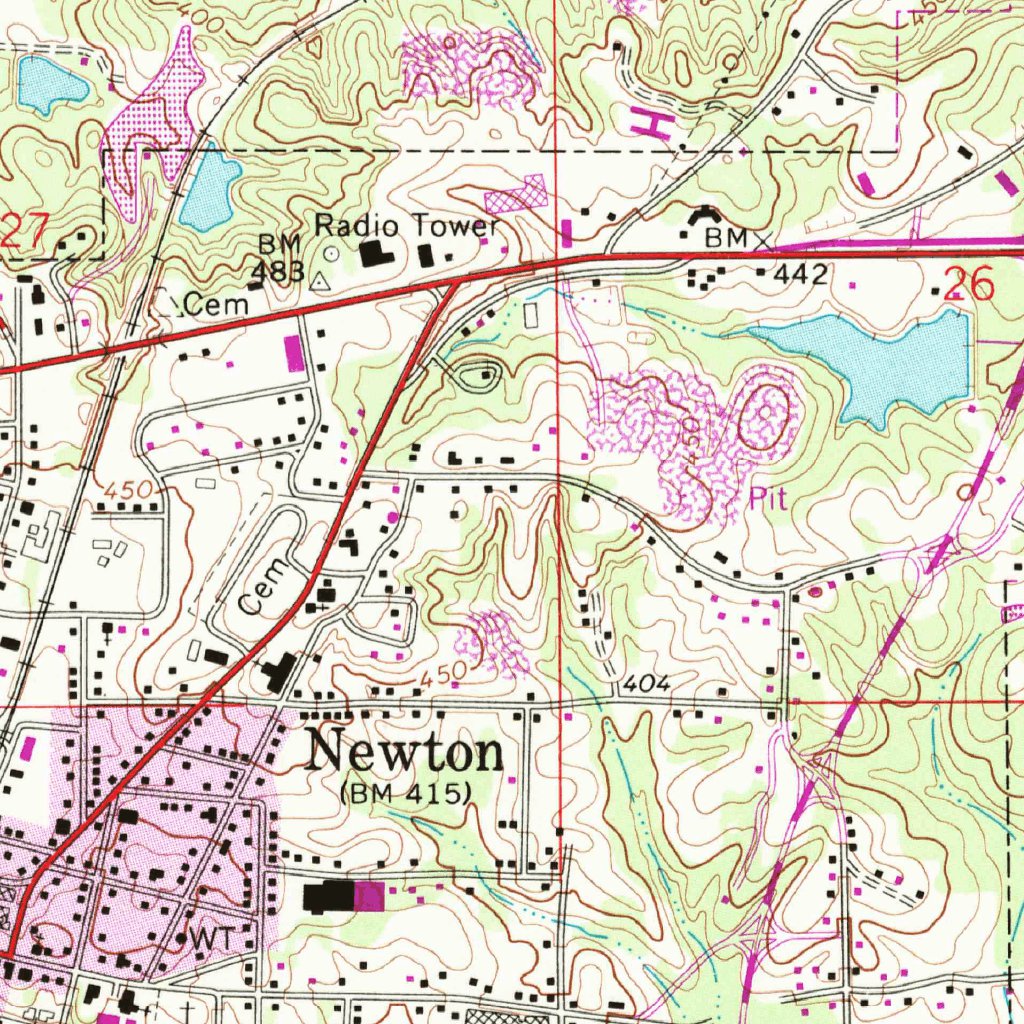 Newton, MS (1966, 24000-Scale) Map by United States Geological Survey ...