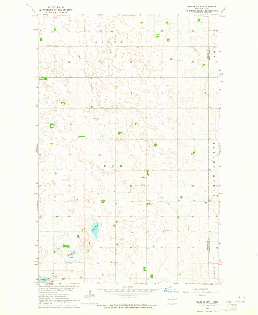 Niagara SW, ND (1963, 24000-Scale) Map by United States Geological ...