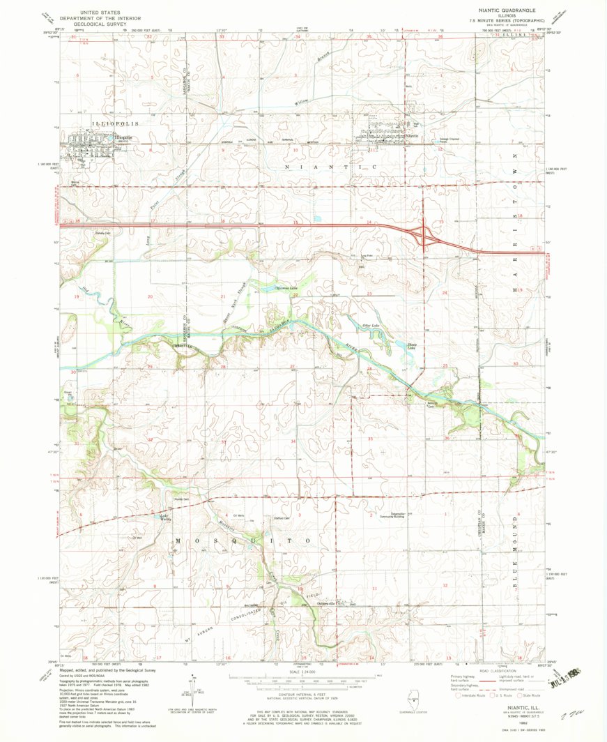 Niantic, IL (1982, 24000-Scale) Map by United States Geological Survey ...