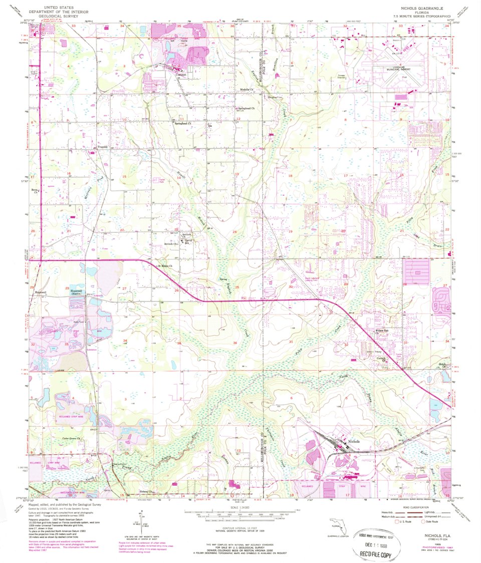 Nichols, FL (1955, 24000-Scale) Map by United States Geological Survey ...